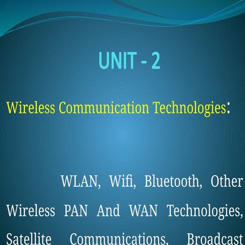 UNIT 2.pptx for communication technologies | PPTX