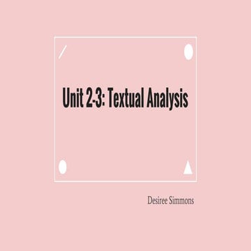 Unit 2 3- textual analysis | PPT