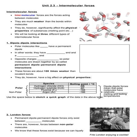 Unit 2.3 Intermolecular Forces Notes | DOC