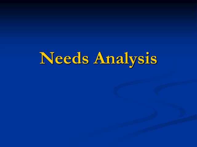 Types of Needs analysis in ESP | PPTX