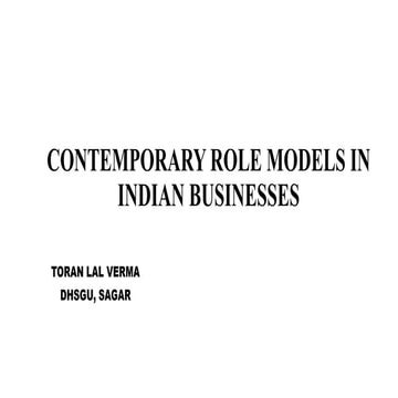 THE CONTEMPORARY ROLE MODELS IN INDIAN BUSINESSES FOR B.COM ...