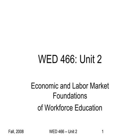 Unit 2 economic and labor market foundations (2nd ed.) | PPT