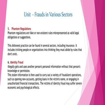 Unit 2- Economic Offences Types of Frauds | PPTX