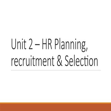 Human resource management unit 2 | PPTX