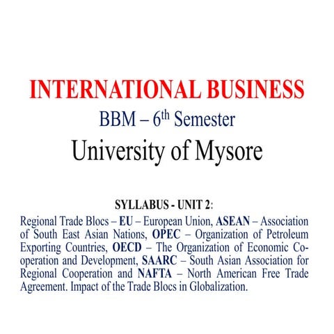 Unit 2 international business 6th semester bbm notes pdf | PPT