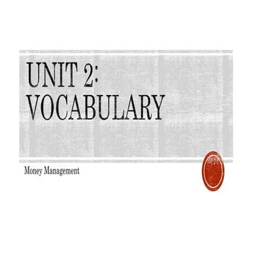 Unit 2 pf vocab | PPT