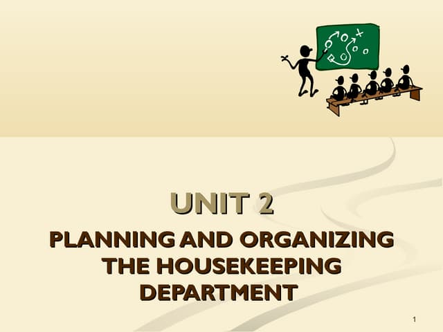 Layout of housekeeping dept. with explanation | PPT