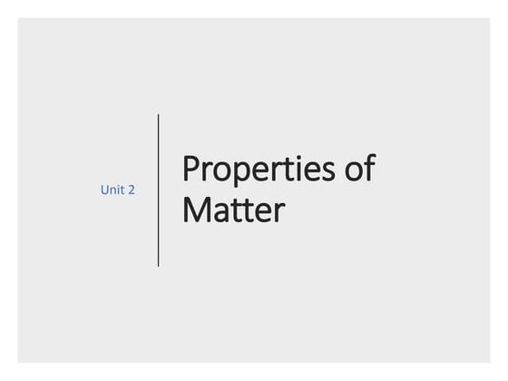 Unit 6 Matter Changes | PPT