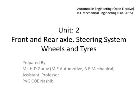 Types of Axles | PPTX