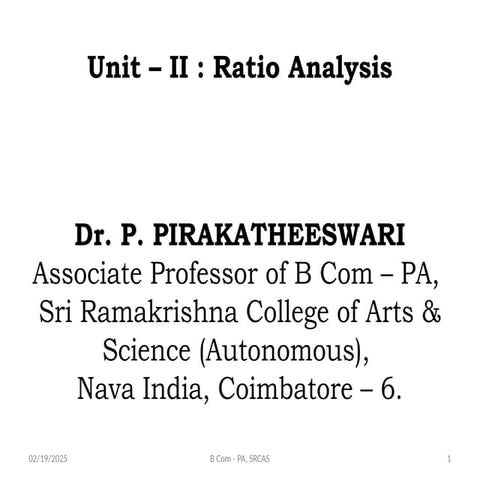 Unit 2 - Ratio Analysis - Applications.pptx