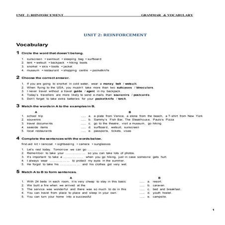 Unit 2. reinforcement | DOCX