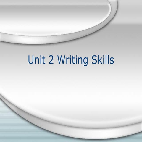 English Language Unit 2 | PPT