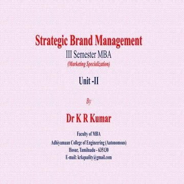 Unit 2 Strategic Brand Management | PDF