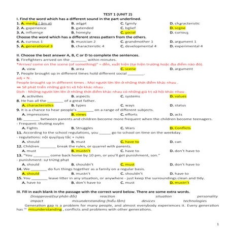 UNIT 2 - TEST 1 (key) english truong trung hoc pho thong.docx