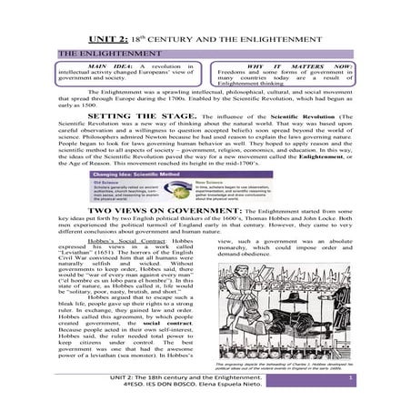 Unit 2. the 18th century and the enlightenment. | PDF