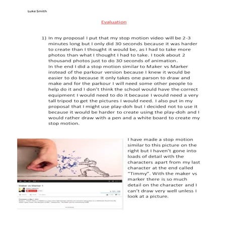 Evaluation of stop motion animation | PPTX