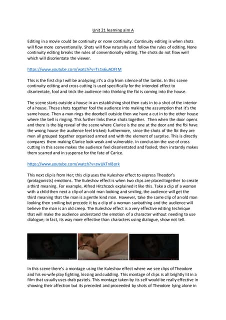 UNIT 21 Editing Techniques | DOCX