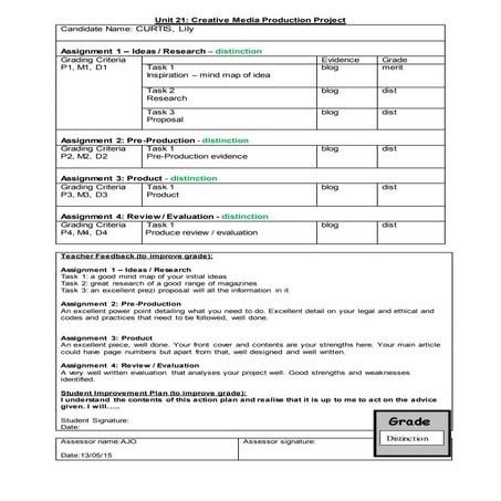 Presentation teacher mark sheets | DOCX