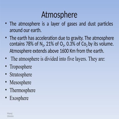 Unit 22 atmosphere.pptx Grade ten science | PPTX
