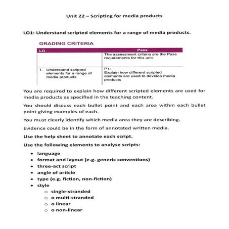 Unit 22 script booklet scripts annotated | PDF