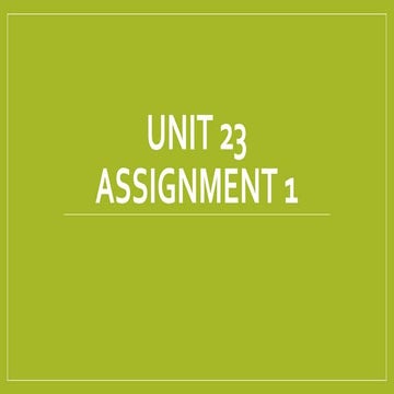 Unit 23 Walkthrough | PPT