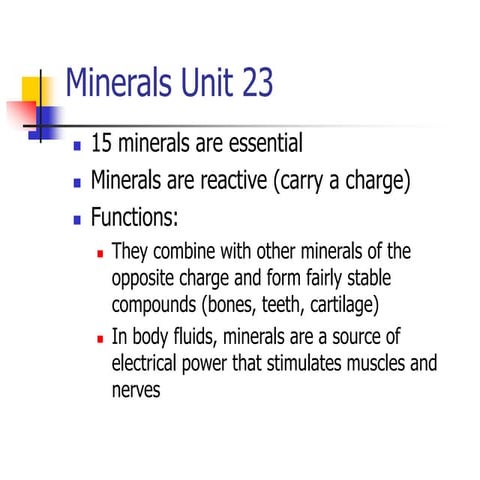 Unit 23 minerals | PPT | Bone and Joint Conditions | Diseases and Conditions