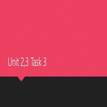 Unit 2,3 task 3 | PPT