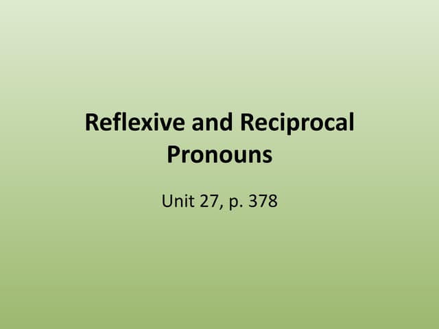 Reciprocal pronoun (presentation) | PPT