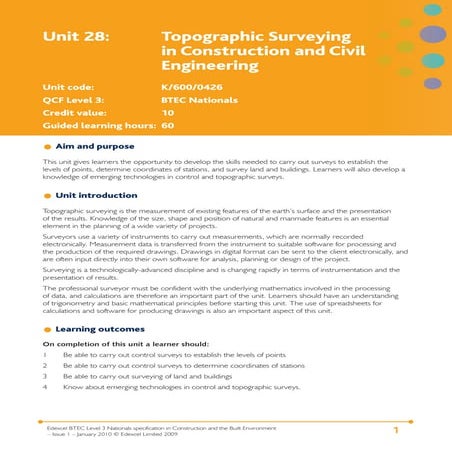 Unit 28 topographic_surveying_in_construction_and_civil_engineering | PDF