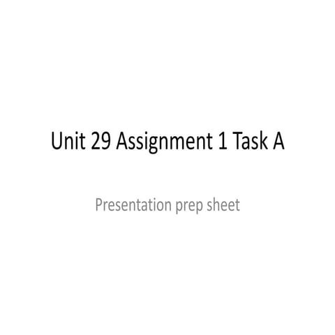 Unit 29 assignment_1_task_a_-_prep_sheet | PPTX | Desktop Publishing ...