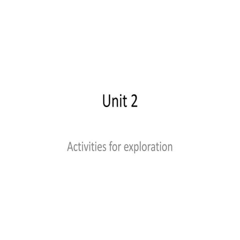 Unit 2 activities 1 2 | PPT