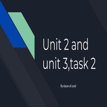 Unit2andunit3 ,task 2 | PPT