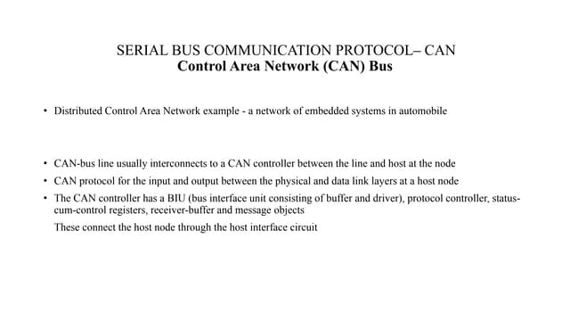 CAN (Controller Area Network) Bus Protocol | PPT