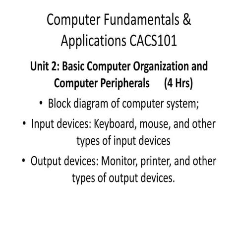 Unit 2 Basic Computer Organization and Computer Peripherals By Sulav Acharya | PPTX