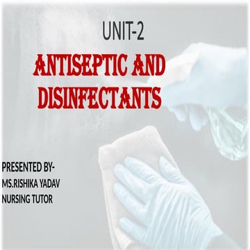 Antiseptics and Disinfectants: Classification, Mechanism of Action and ...