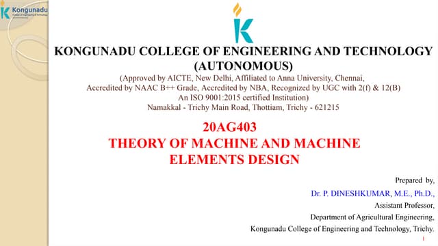 4.1 CLASSIICATION OF CAM AND FOLLOWER | PPTX