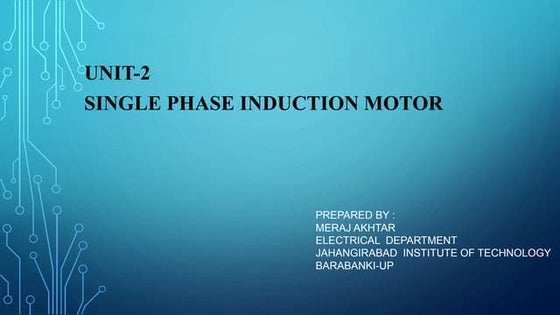 Split Phase Induction Motors - Principle and Types | PPT