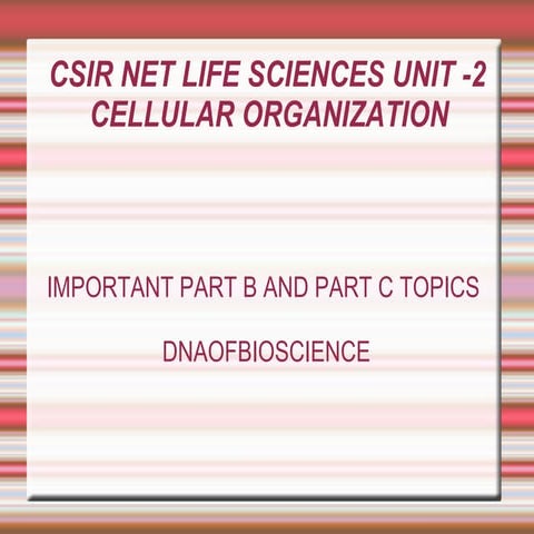 Unit 2 cell biology by DNAOFBIOSCIENCE | PPT