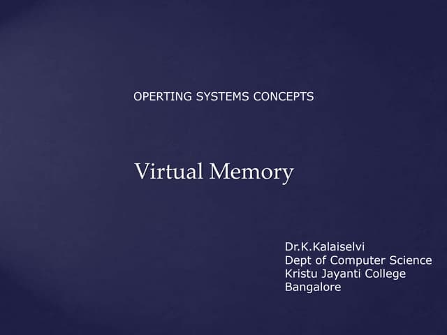 Virtual memory management in Operating System | PPTX