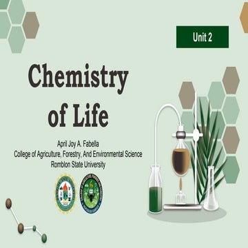 UNIT 2 Chemistry of Life: Biomolecules and water | PDF