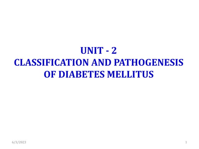 Diabetic mellitus pathophysiology | PPTX