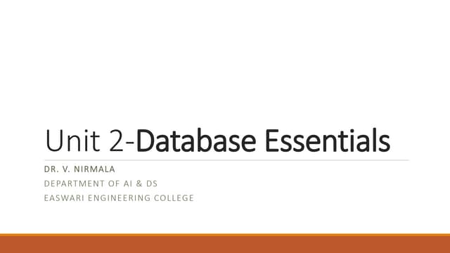 Unit 2 Database Essentials Pptx