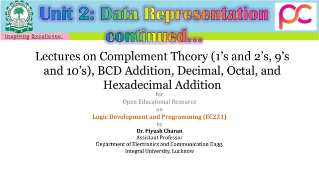 Unit 2 Data Representation Contd Ppt Free Download