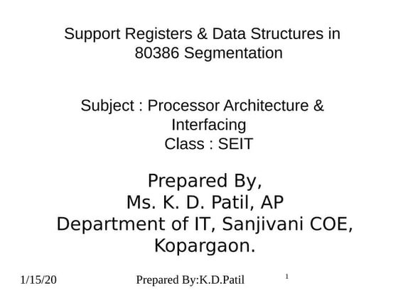 PAI Unit 3 Multitasking in 80386 | PPT