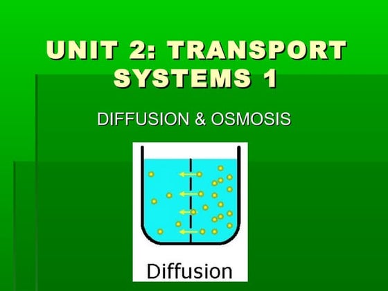 Unit 2 diffusion and osmosis | PPT | Chemistry | Science
