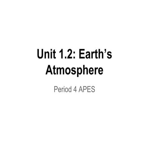 Unit 2 Earth's Atmosphere | PDF