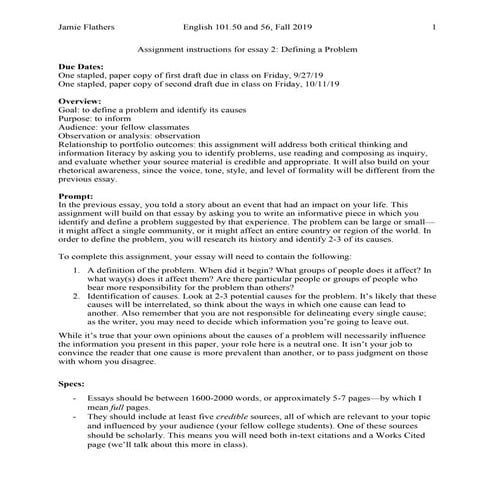 Unit2 essay instructions | PDF