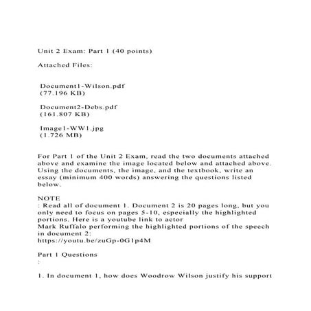 Unit 2 Exam Part 1 (40 points)Attached Files Documen | DOCX | Civic affairs | Politics