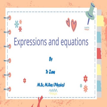 GRADE 7 Algebraic Expressions PowerPoint | PPTX