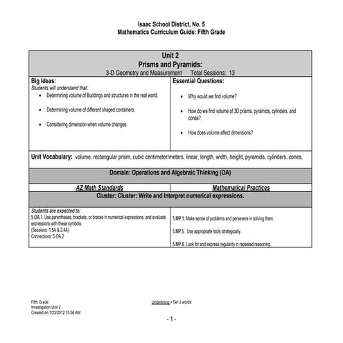 Unit 2 Fifth Grade cs 2012 2013 | PPT